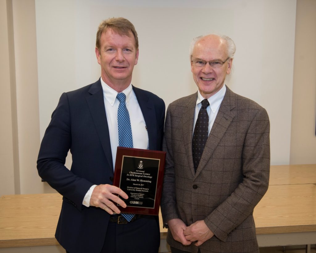 Toronto Welcomes 2017 Charbonneau Lecturer: Dr. Alan Hemming ...